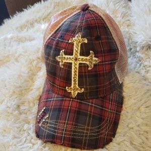 Headmost | Accessories | Plaid Cross Patch Trucker Hat Cap | Poshmark